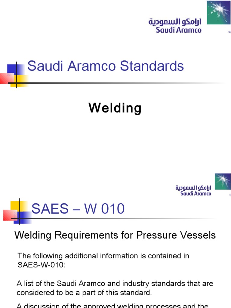 Saudi Aramco Standards: Welding | PDF | Welding | Construction