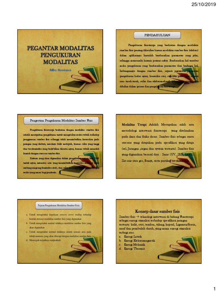 Pengukuran Modalitas Sumber Fisis dalam Fisioterapi | PDF