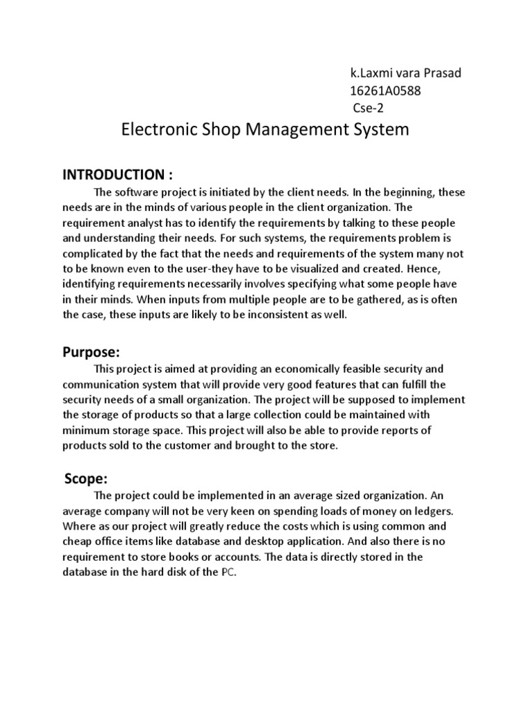 Electronic Shop Management System Report | PDF | Graphical User ...