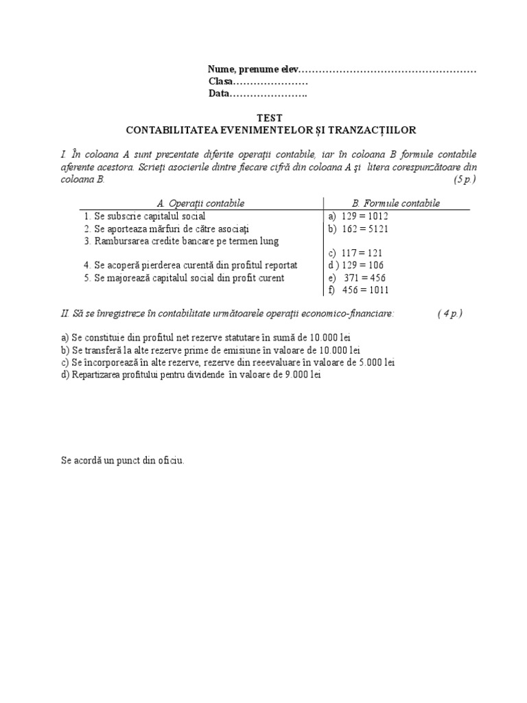 Contabilitate Xi | PDF