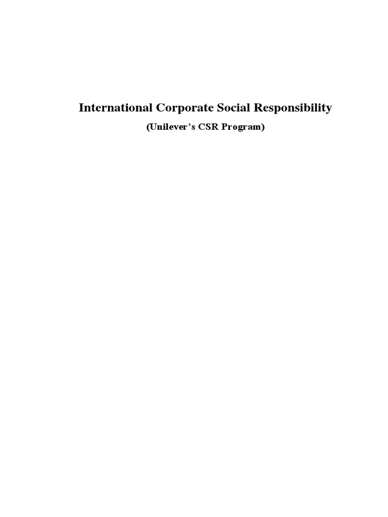 International CSR Assignment | PDF | Corporate Social Responsibility ...