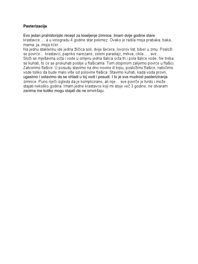 PASTERIZACIJA | PDF