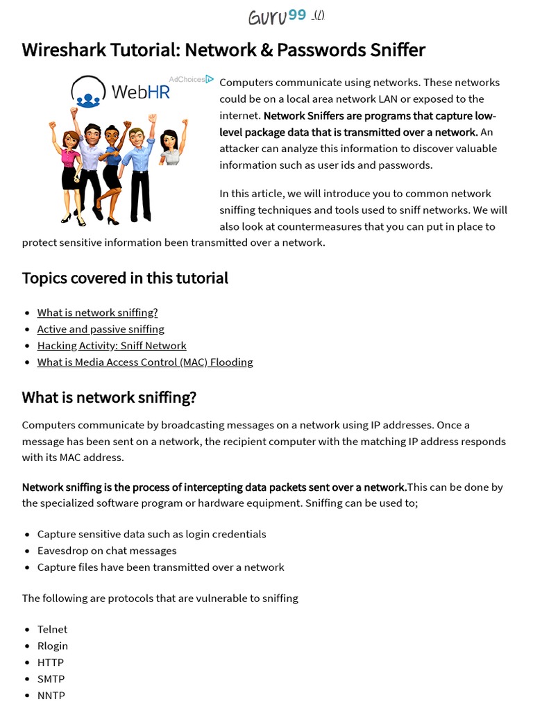 Wireshark Tutorial - Network & Passwords Sniffer | PDF | Computer Network | Osi Model
