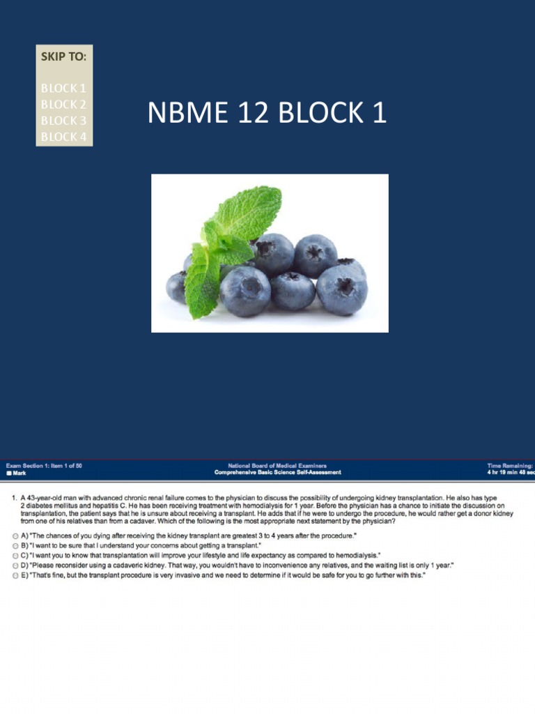 NBME 12 Exam Block Overview | PDF