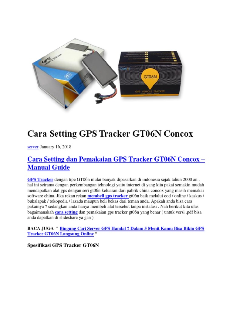 Cara Setting GT06N | PDF
