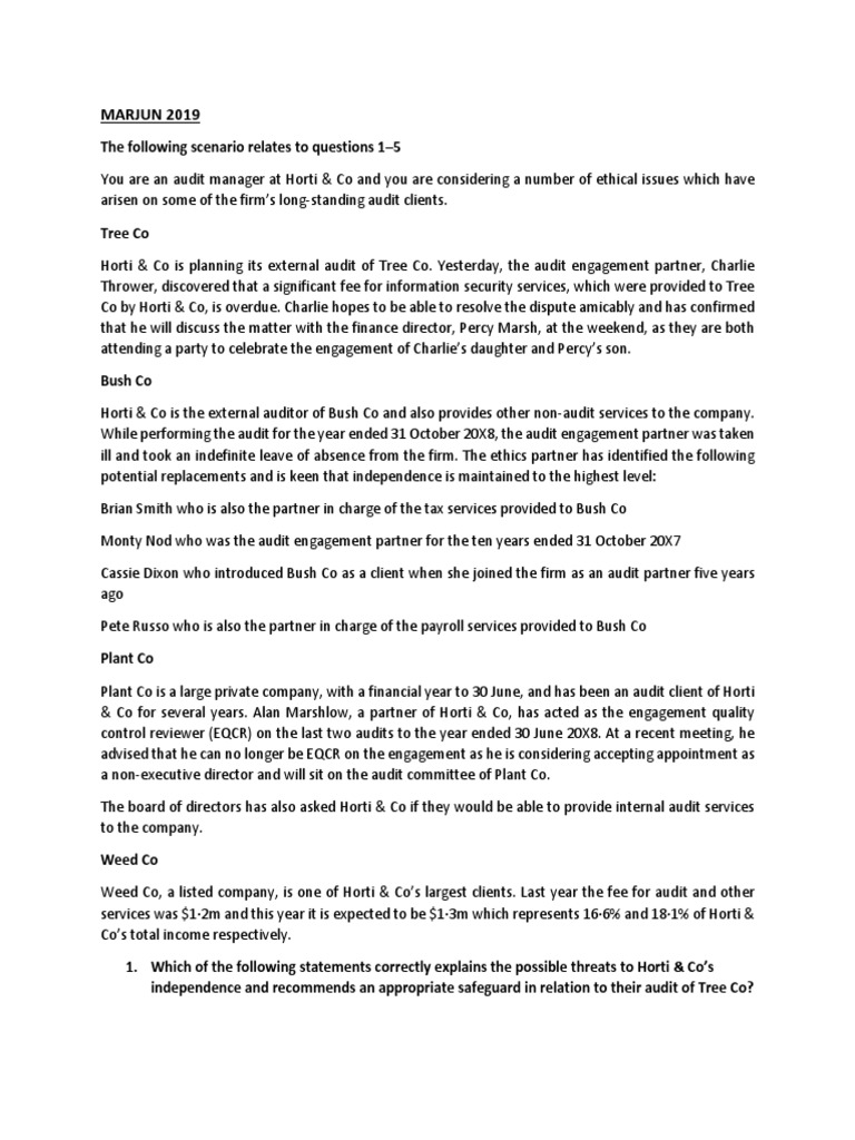 F8 ACCA - Section A & Answers | PDF | Auditor's Report | Accounts Payable