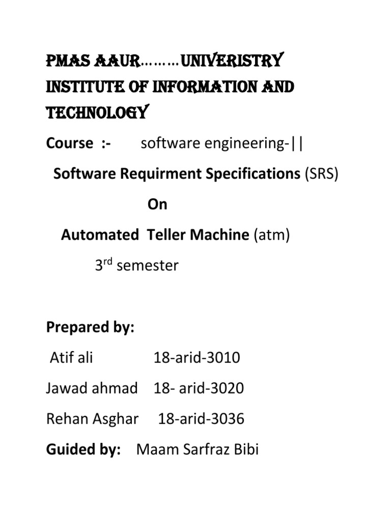 PMAS AAUR Univeristry Institute of Information and Technology | PDF ...