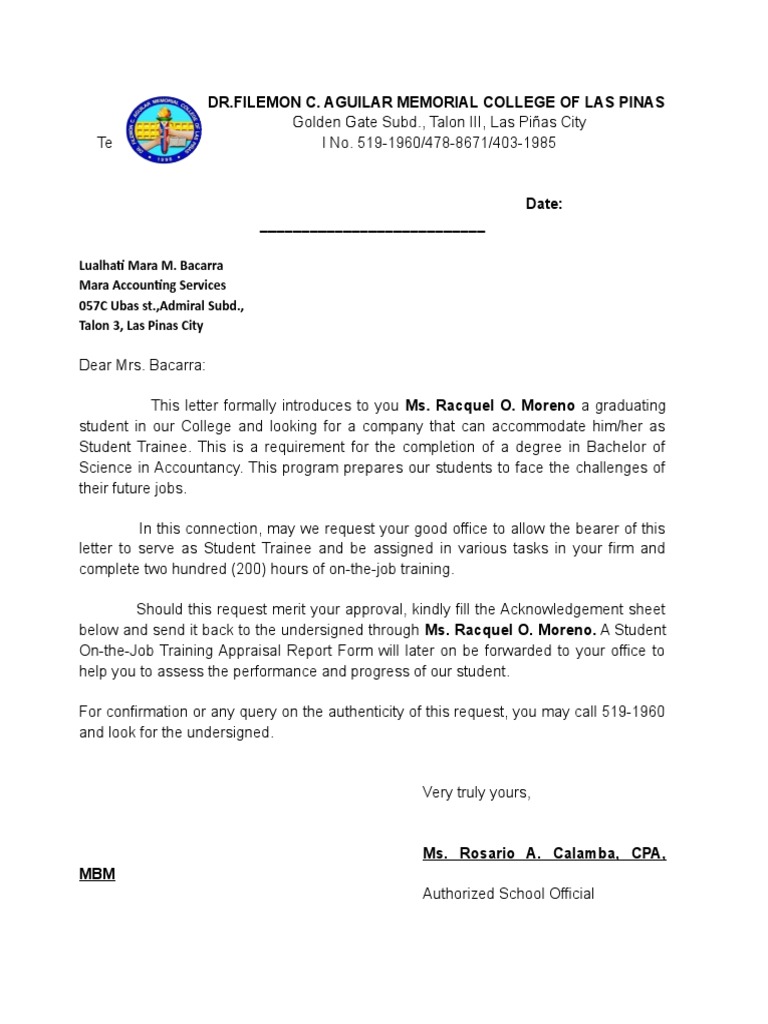 DR - Filemon C. Aguilar Memorial College of Las Pinas | PDF | Business