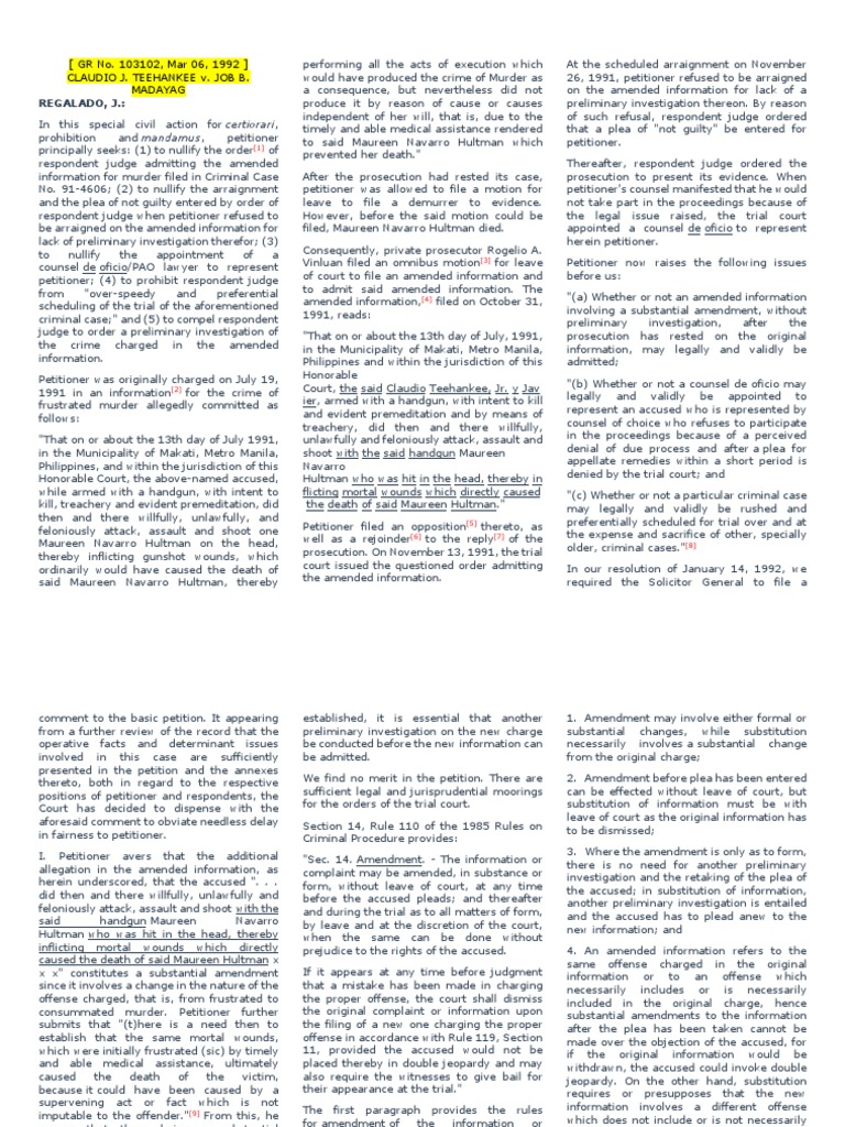 Cases Rule 110 | PDF | Bail | Plea