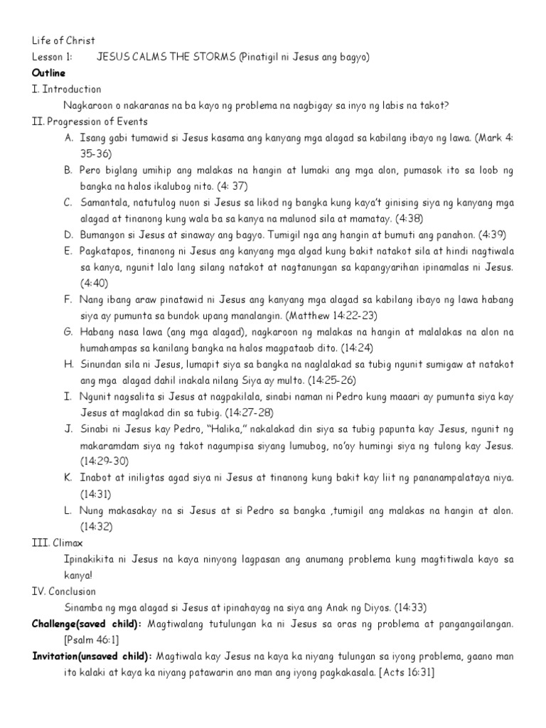 LIFE of CHRIST (Lesson Proper) | PDF