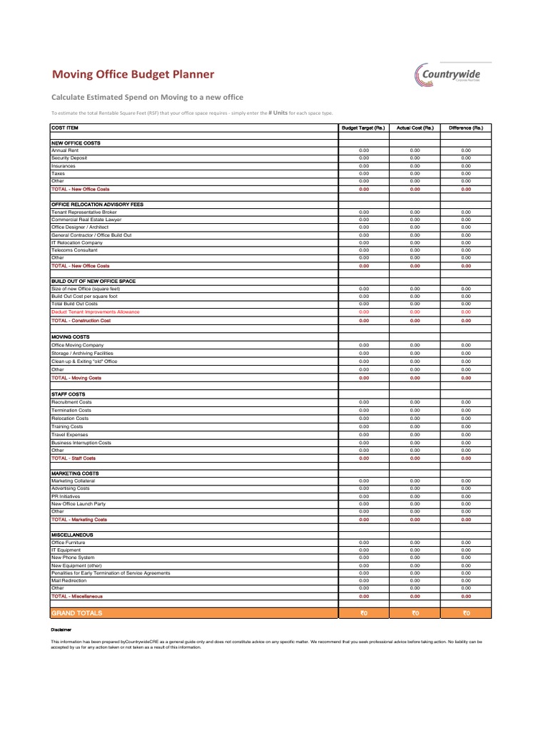 Relocation Budget Planner | PDF | Property | Economies
