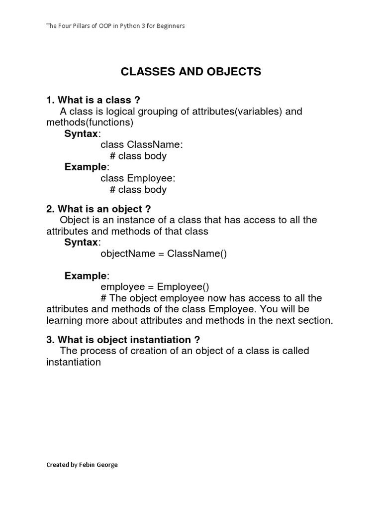006 1.classes and Objects | PDF