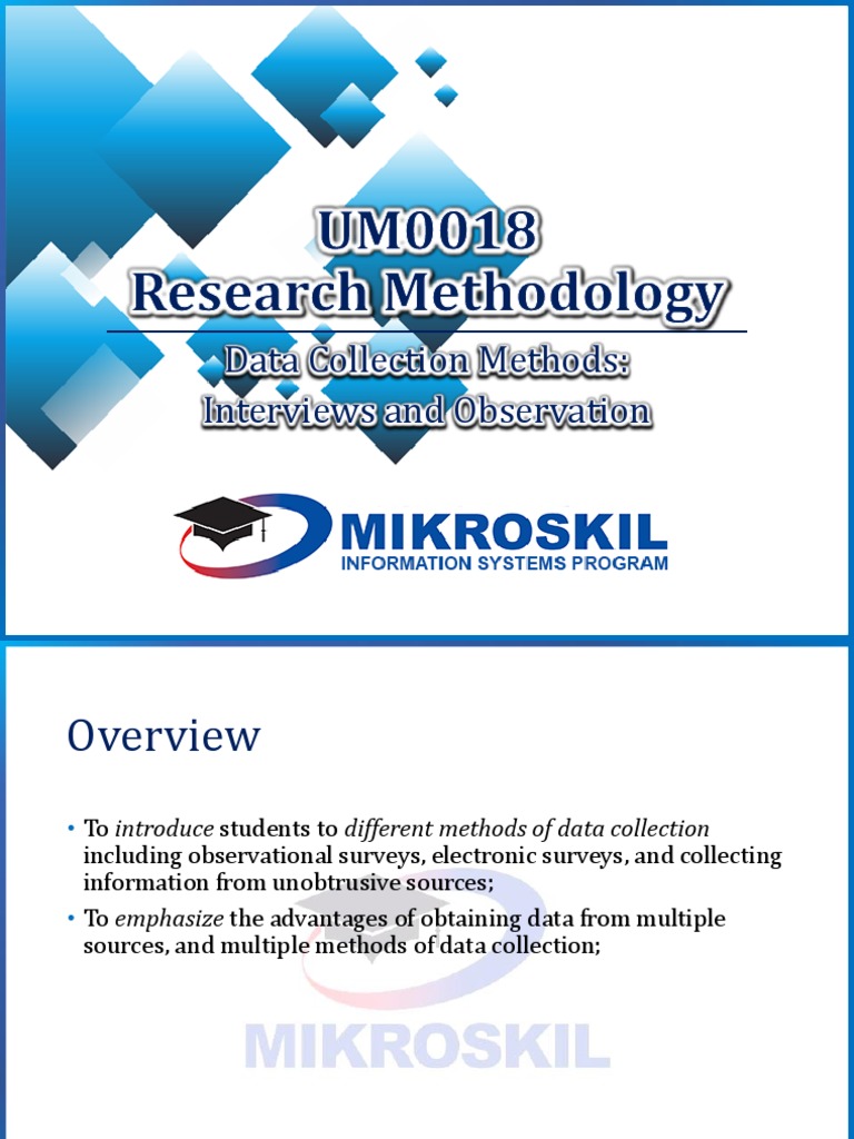07-Data Collection Methods - Interviews and Observation PDF | PDF ...