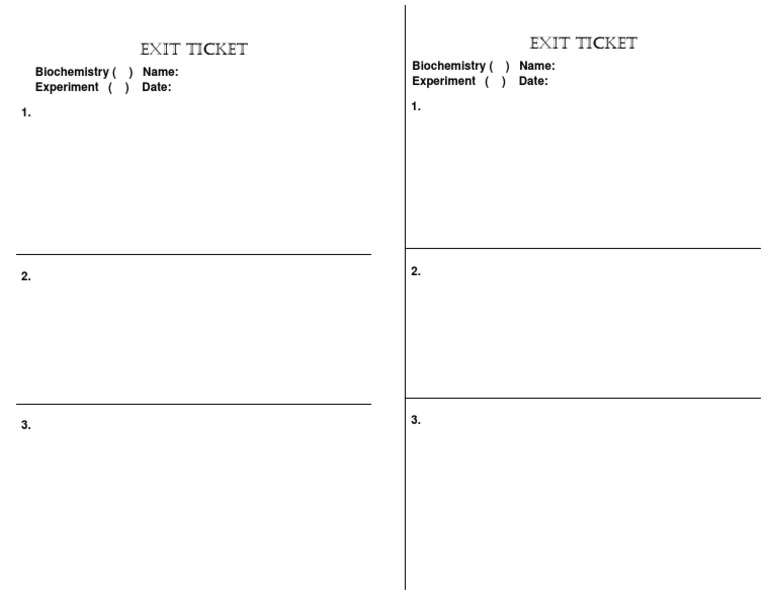 Biochemistry I ExitTicket | PDF