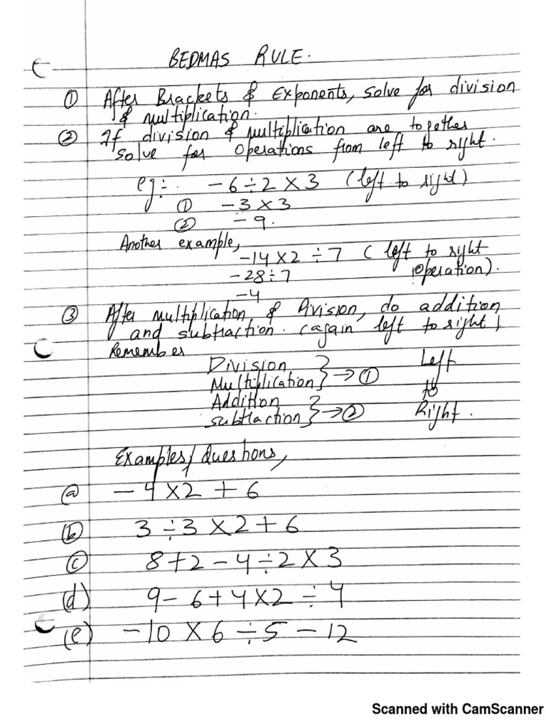 Bedmas Rule | PDF