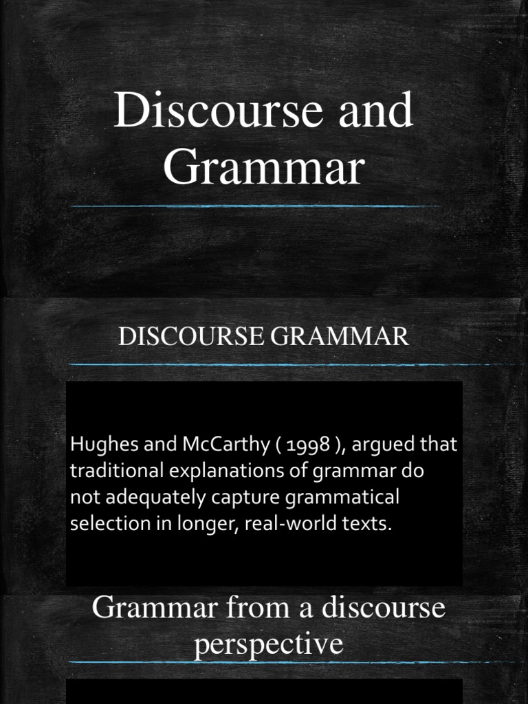 Discourse and Grammar | PDF | English Language | Syntax