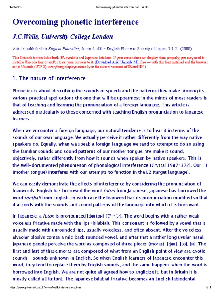 Overcoming Phonetic Interference: Strategies for Teaching English ...