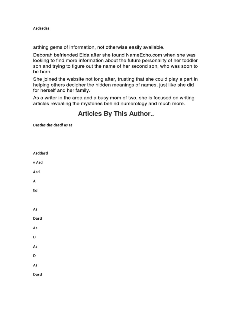 Articles by This Author..: Asdasdas | PDF