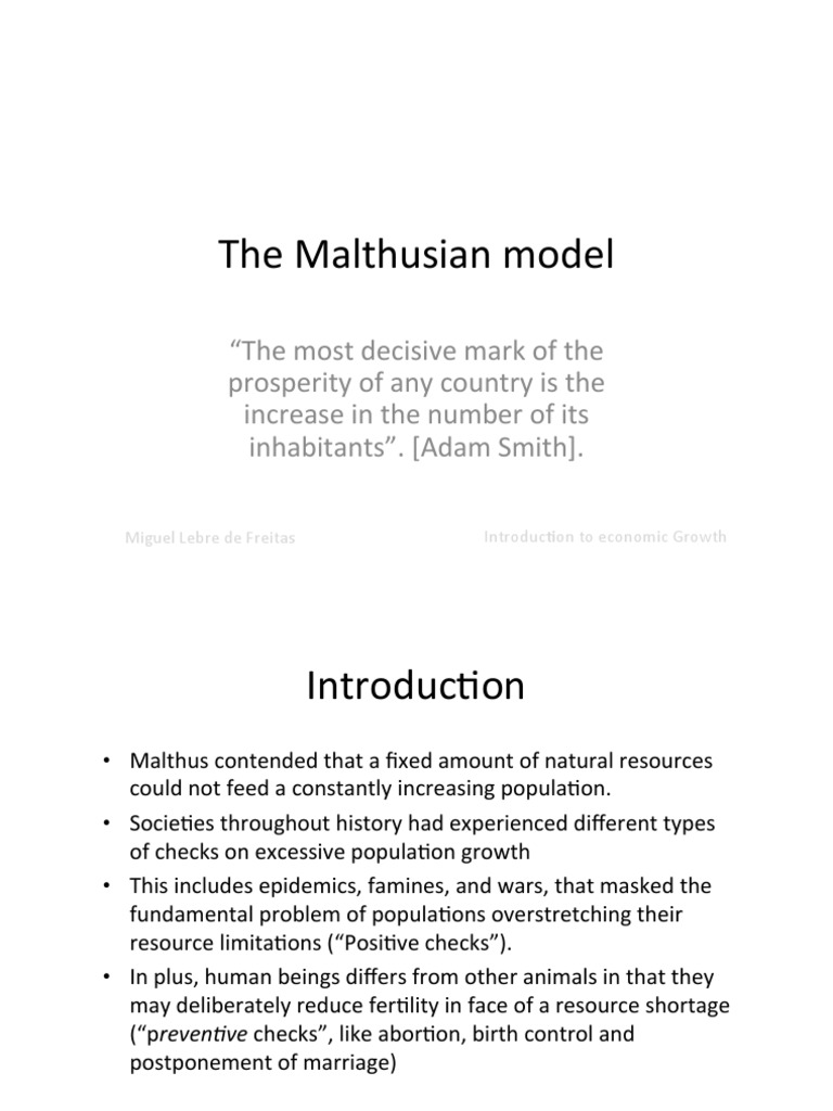 The'Malthusian'Model' | PDF | Economic Growth | Labour Economics