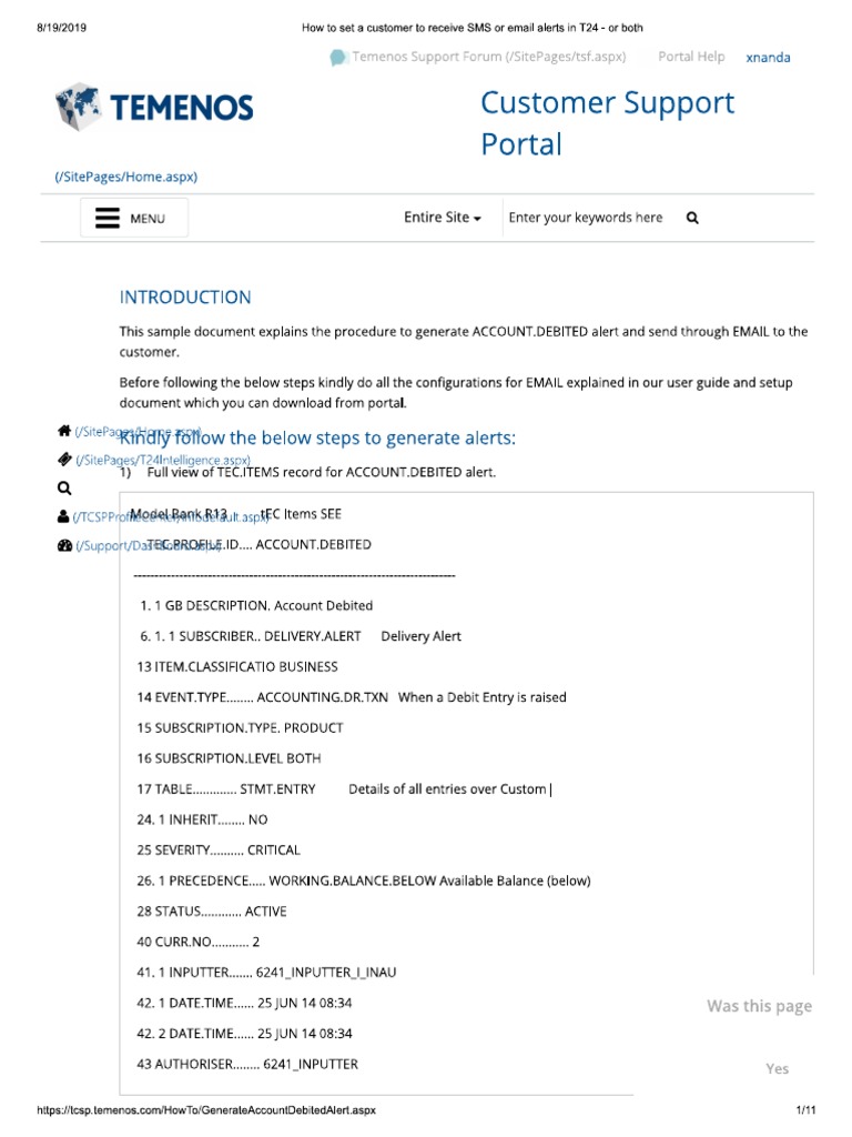 Mail Configuration in t24 | PDF