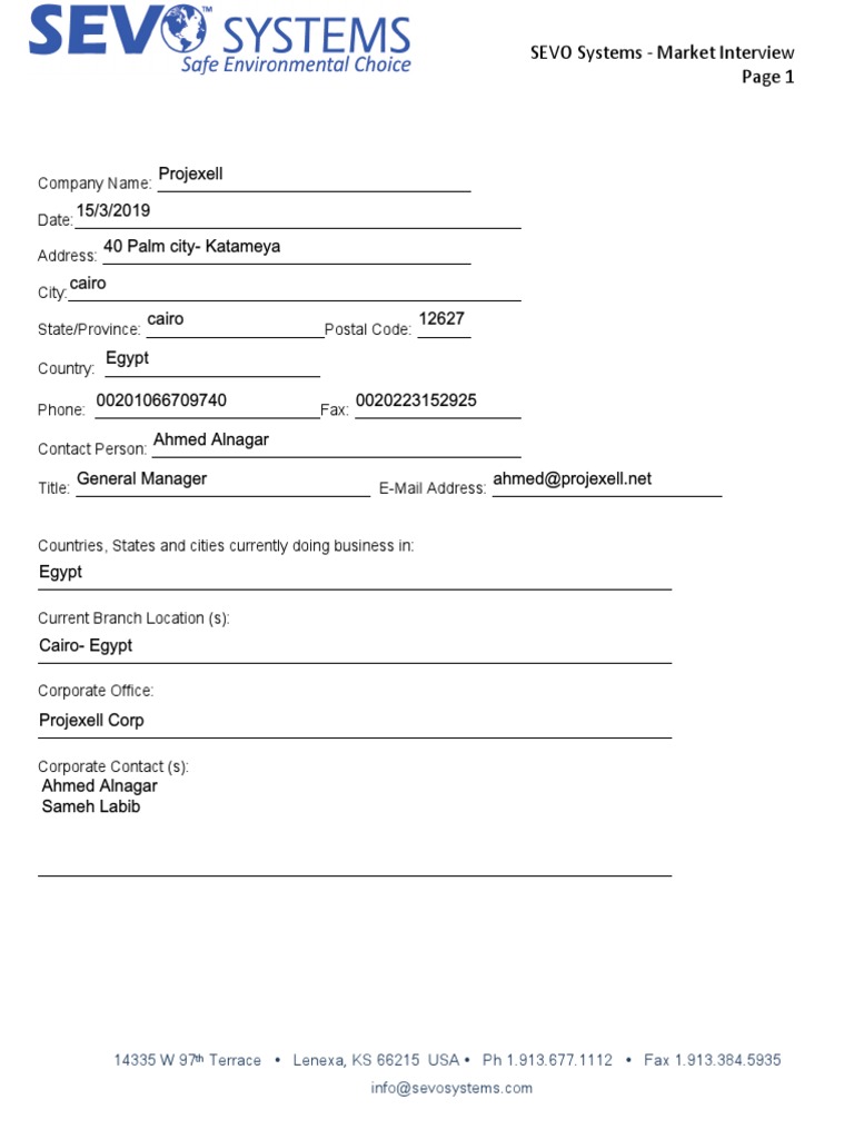 Market Interview Form | PDF | Business
