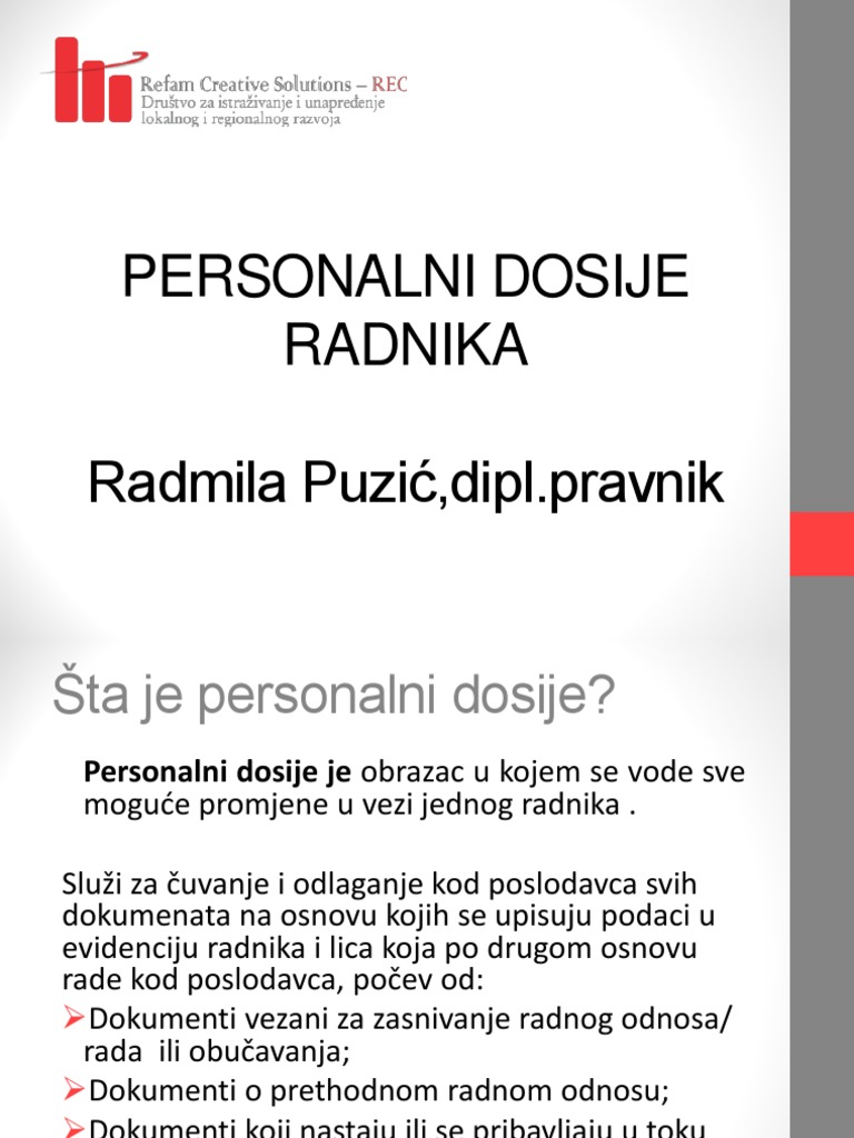 Personalni Dosje Radnika | PDF