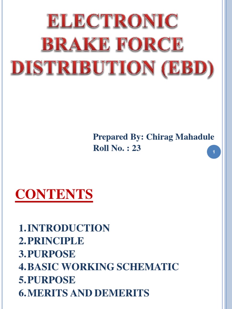 Electronic Brake Distribution System - PPTX 1 | PDF | Business | Computers
