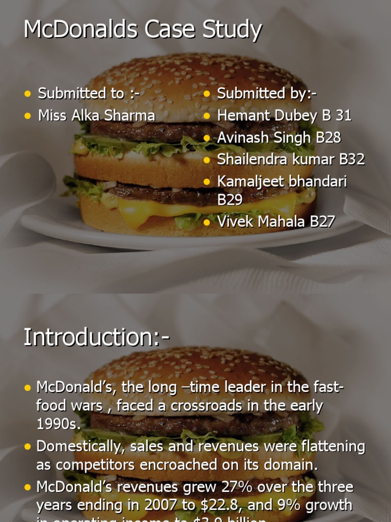 Mcdonalds Case Study | PDF | Mc Donald's | Fast Food Restaurants