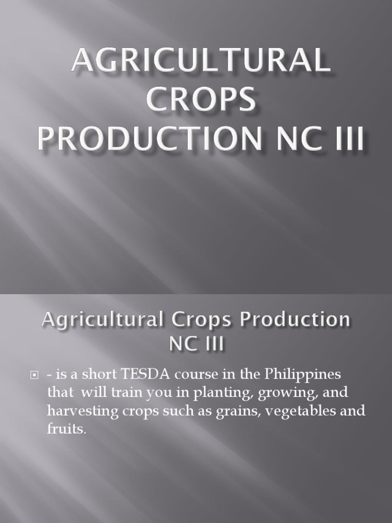 Agricultural Crops Production NC III | PDF | Pruning | Plant Nursery