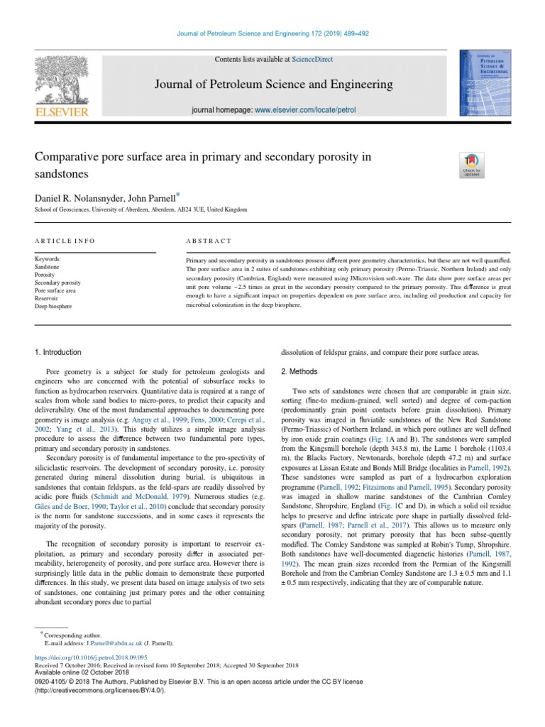 Porositas | PDF | Porosity | Sandstone