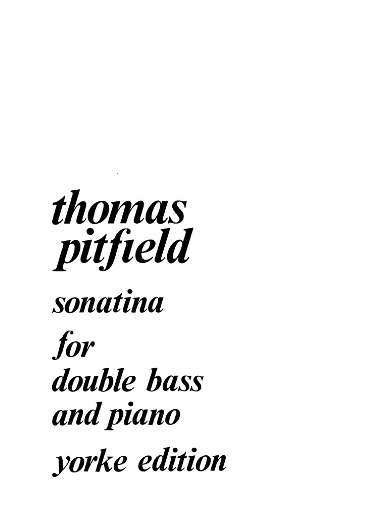 Sonatina Thomas Pitfield | PDF | Entertainment (General)