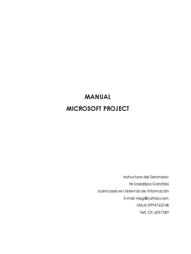 Guía de Microsoft Project | PDF | Tabla (base de datos) | Planificación