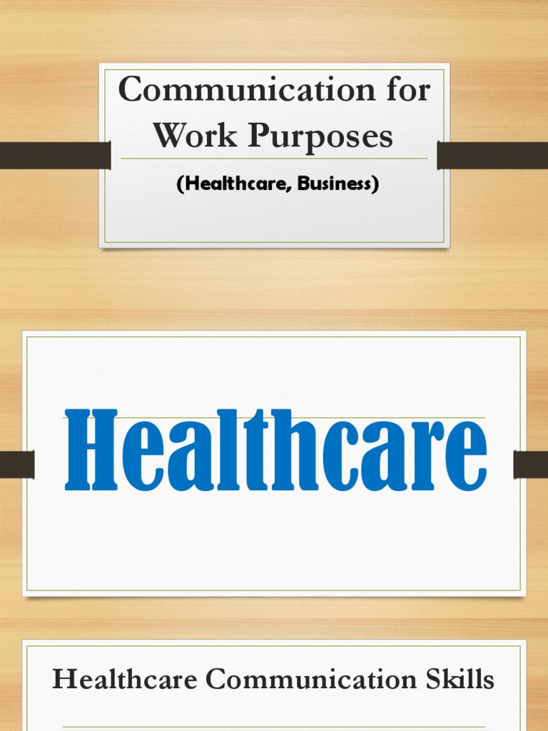 Communication For Work Purposes | PDF | Nonverbal Communication ...