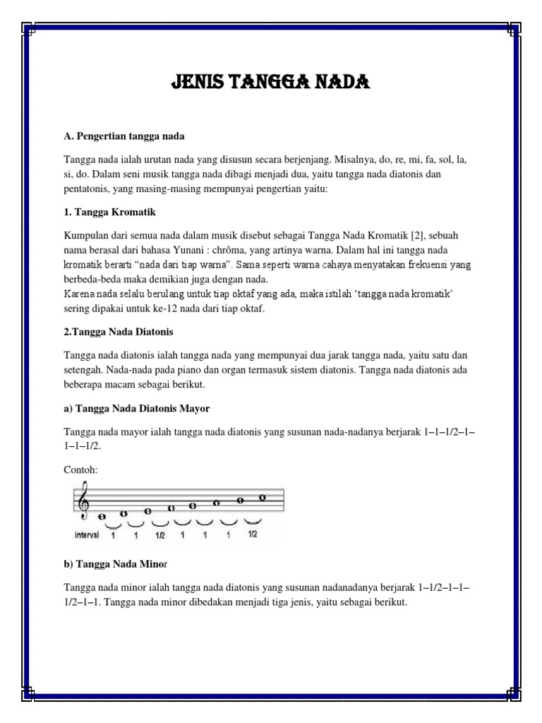 Jenis-Jenis Tangga Nada dalam Musik | PDF