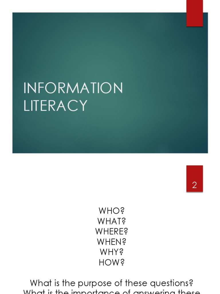 Media and Information Literacy 4 Information Literacy | PDF ...