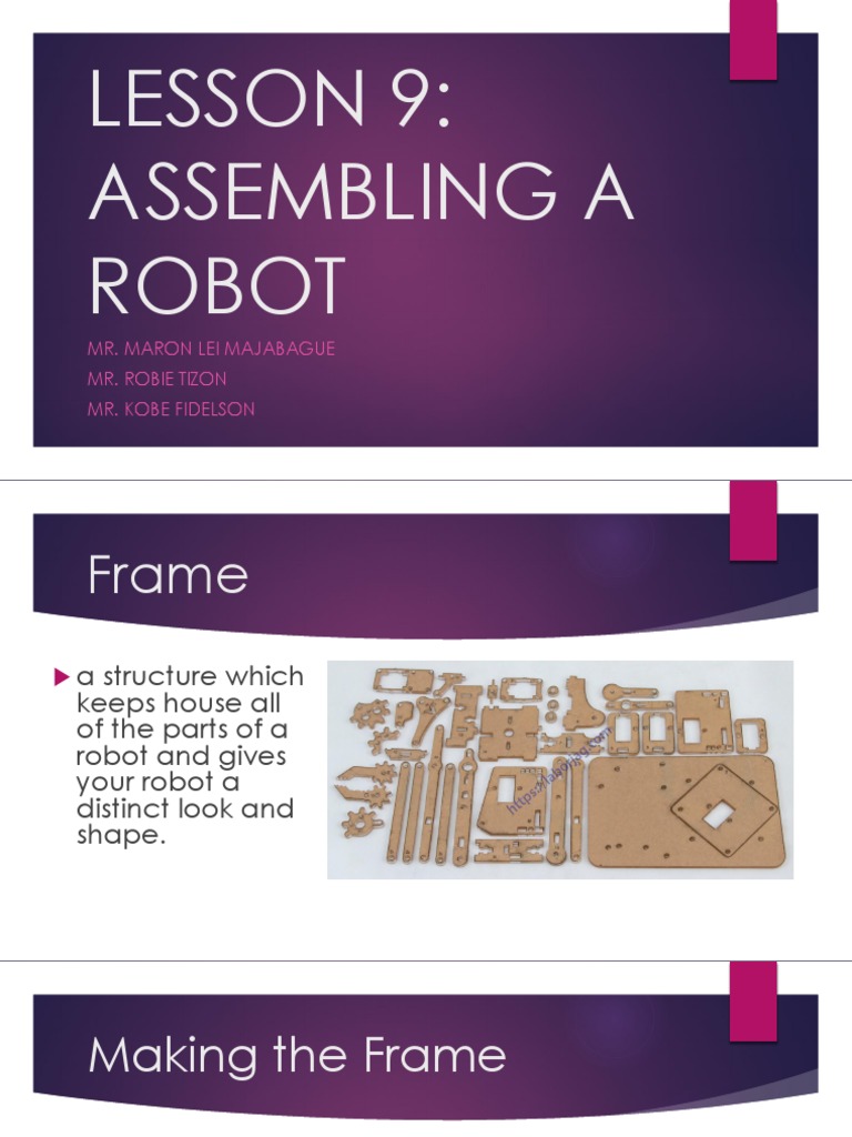 LESSON 9 Assembling A Robot | PDF | Electric Motor | 3 D Printing