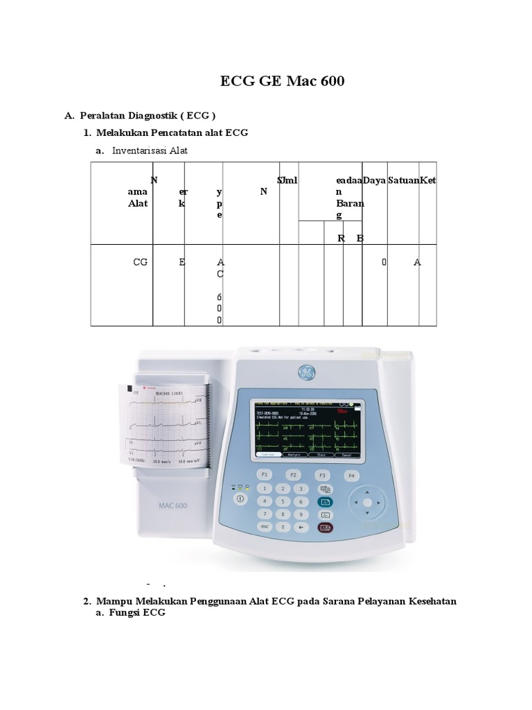 ECG GE Mac 600 | PDF | Komputer