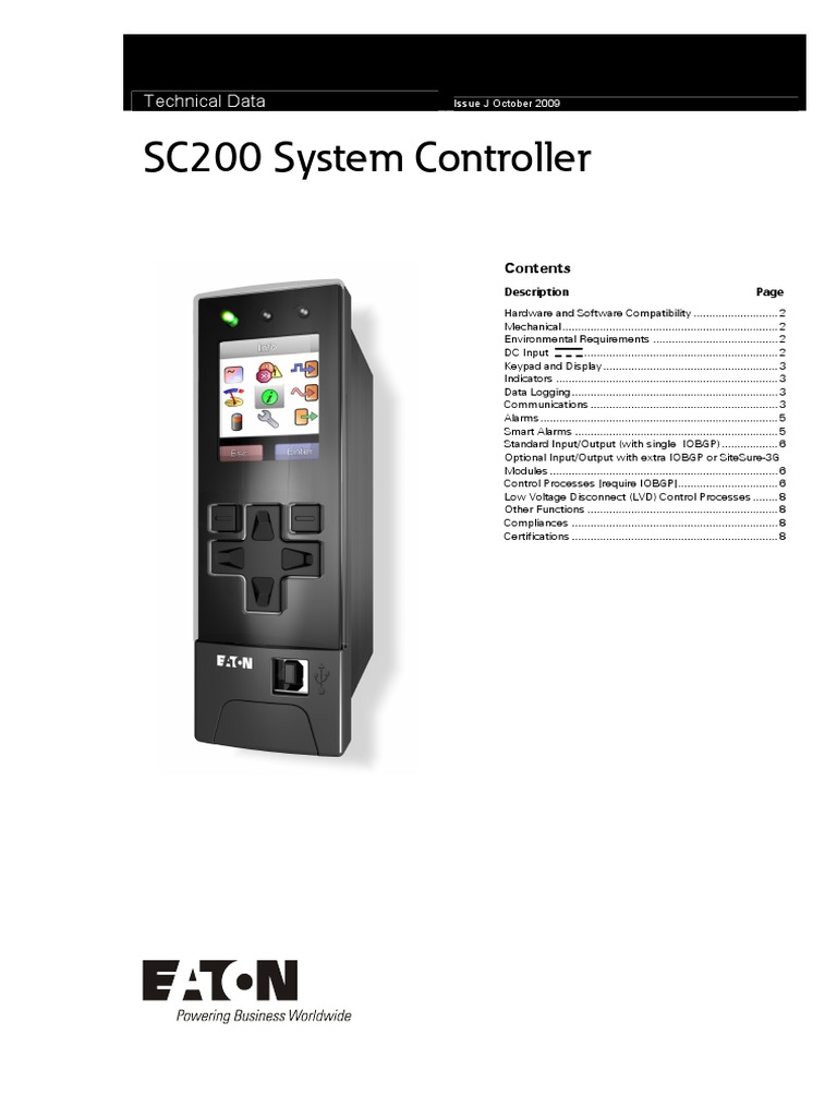 Controlador Eaton SC200 | PDF | Rectifier | Manufactured Goods