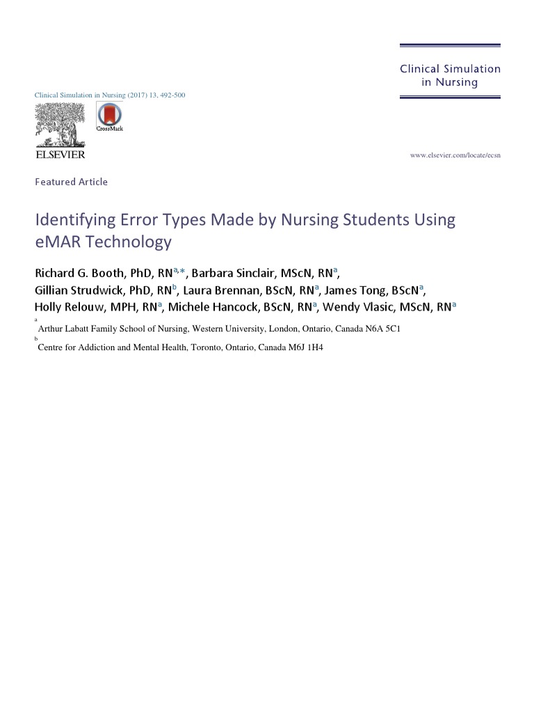 Identifying Error Types Made by Nursing Students Using eMAR Technology ...