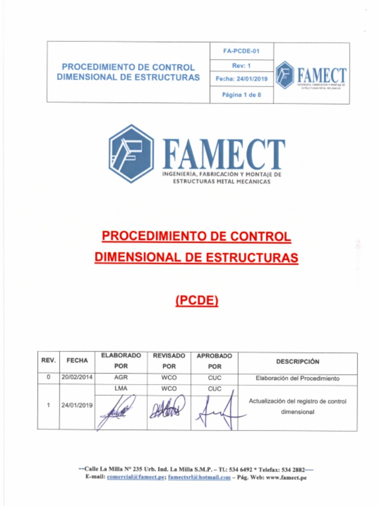Procedimiento de Control Dimensional | PDF