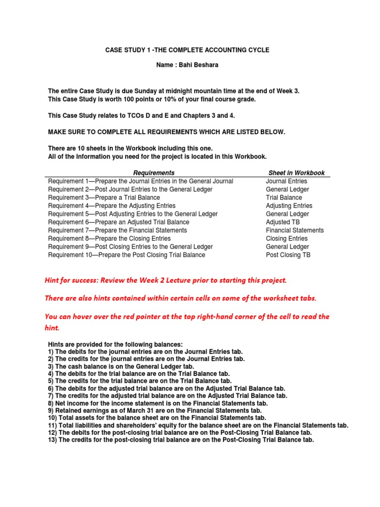 Case Study | PDF | Corporate Jargon | Debits And Credits