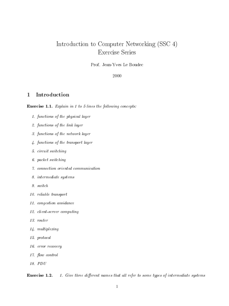 Introduction To Computer Networking (SSC 4) Exercise Series | PDF ...