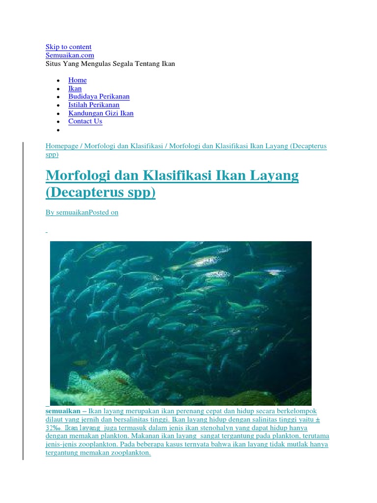 Klasifikasi Ikan Tude | PDF