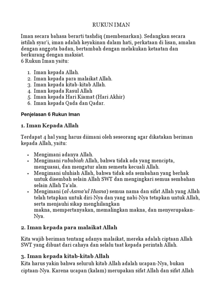 Rukun Iman | PDF