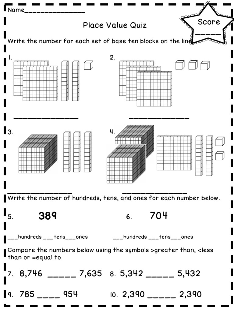 Grade 2 Place Value Quiz | PDF