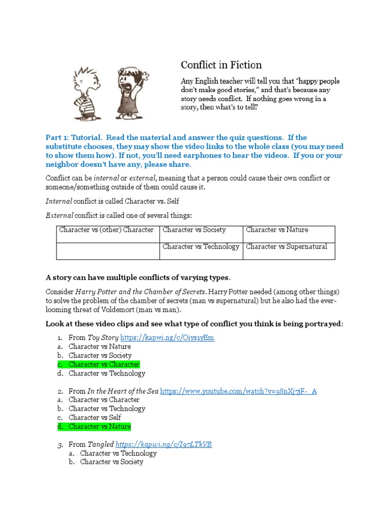 Conflict in Fiction Marionettes Inc | PDF