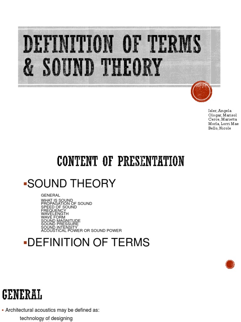 Definition of Terms Sound Theory | PDF | Sound | Noise