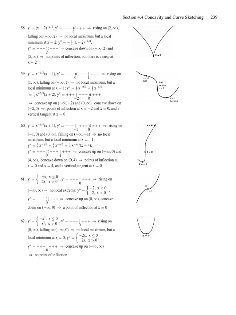 Section 4.4 Concavity and Curve Sketching 239 | PDF | Maxima And Minima ...
