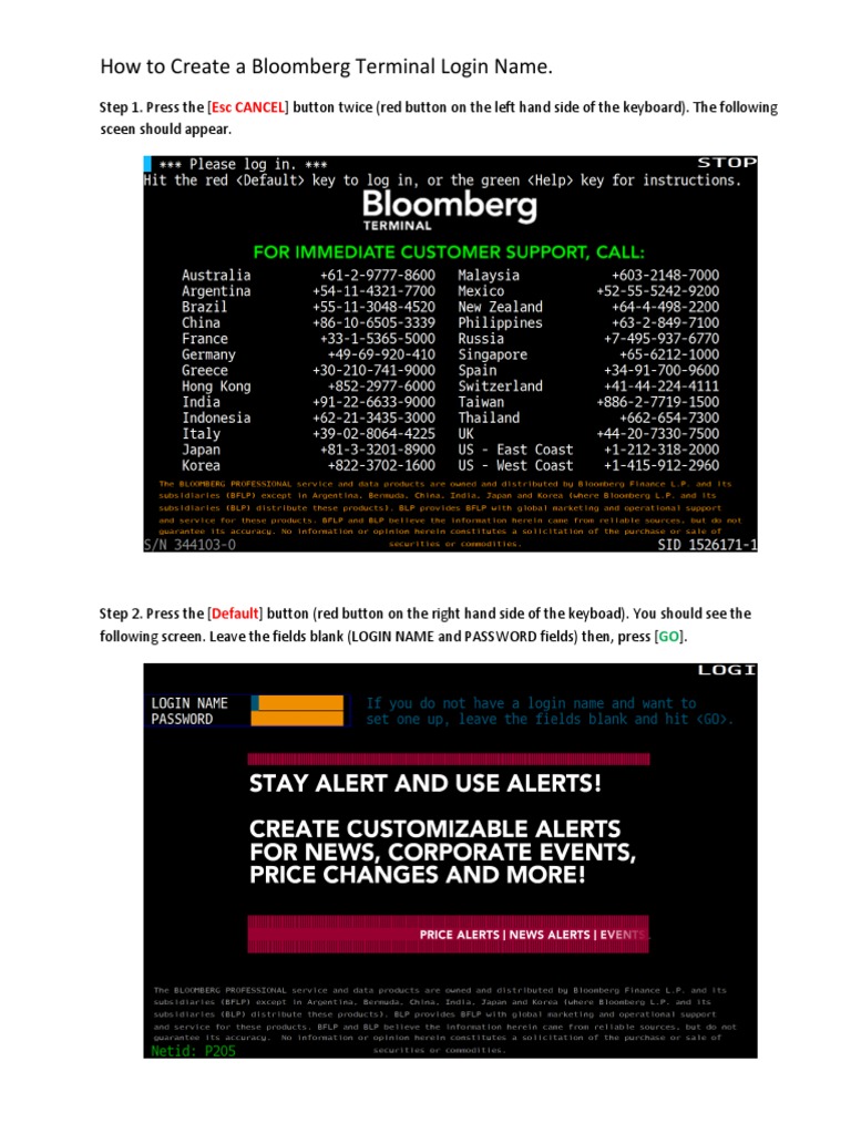 Creating a Bloomberg Terminal Login: A Step-by-Step Guide | PDF