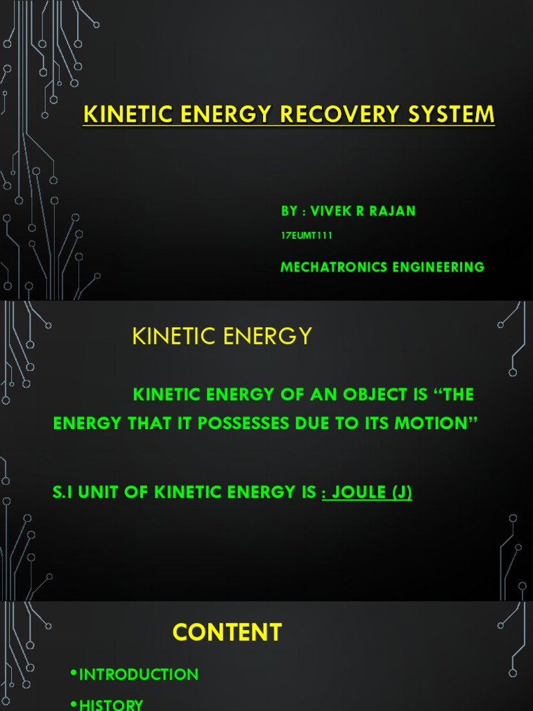 Kinetic Energy Recovery System | PDF | Brake | Engines
